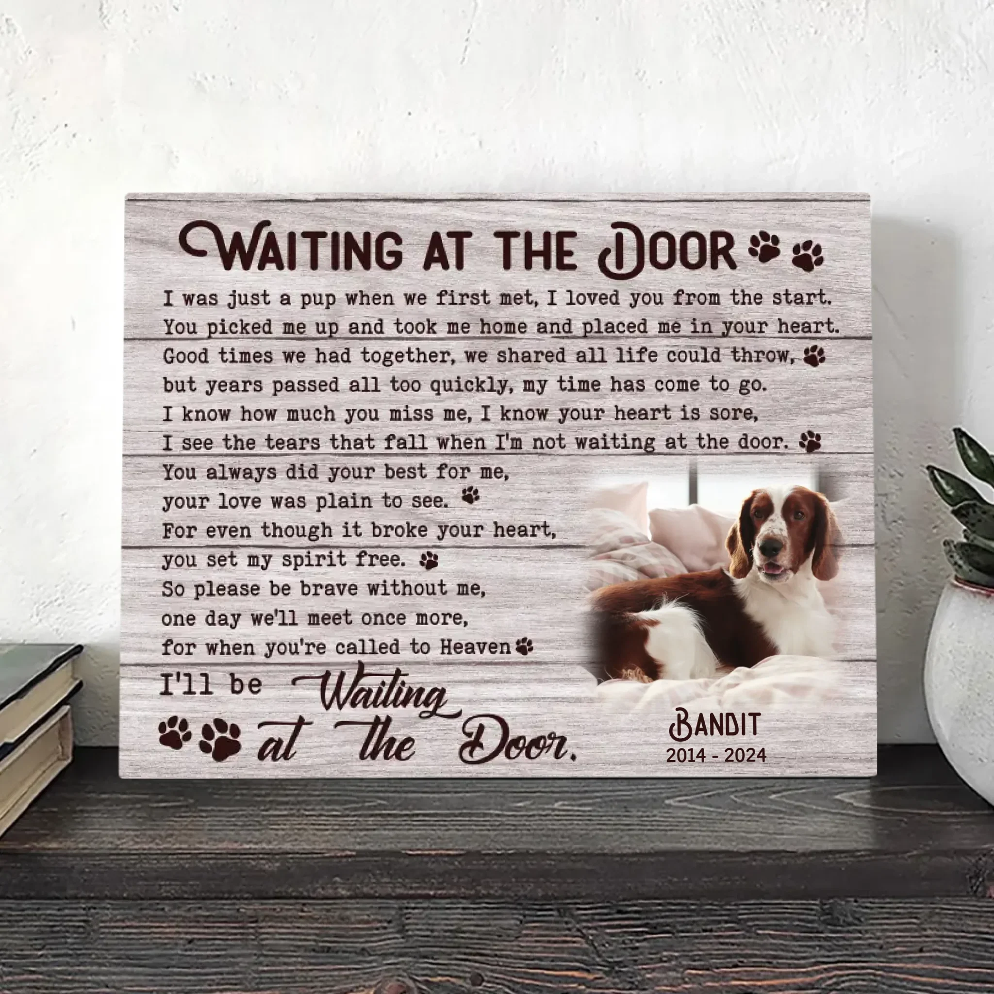 Waiting At The Door Dog Poem | Dog Memorial Gifts