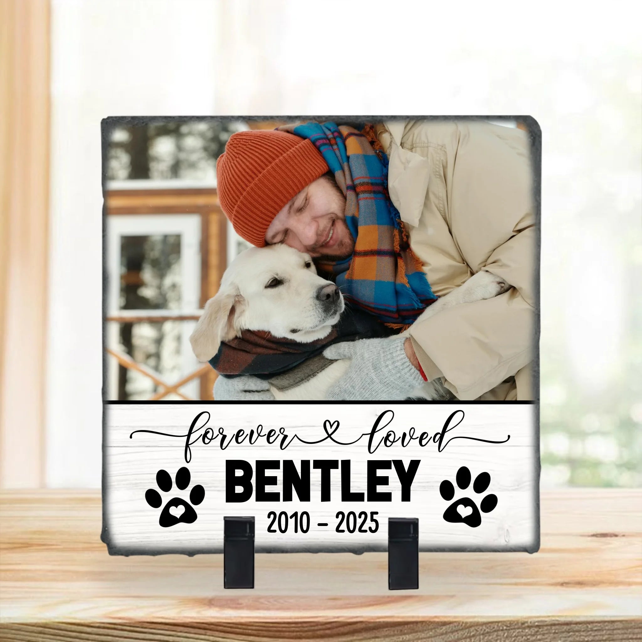 Dog Headstone | Custom Dog Memorial Garden Stone | Square Headstone